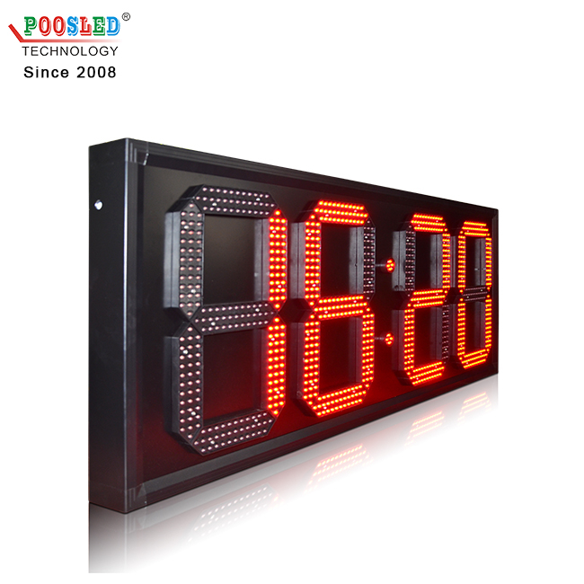 7 Segment Digit Sign Outdoor Digital Wall Clock Large Led Temperature ...