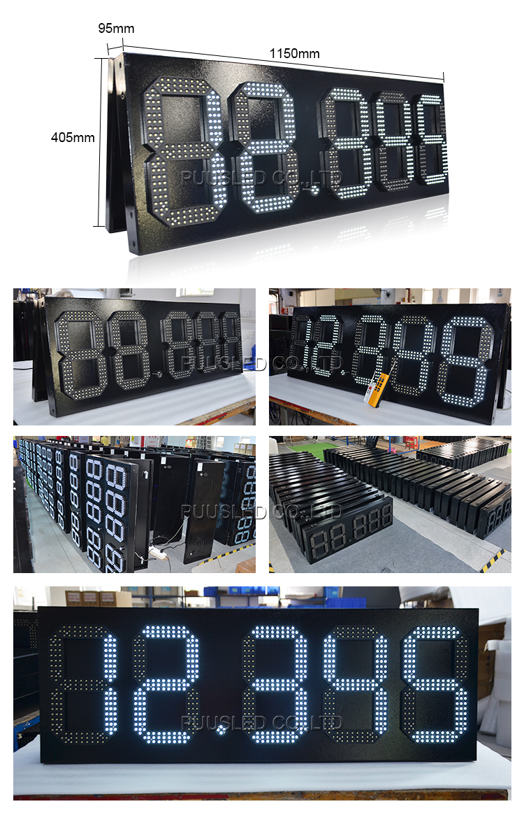 Outdoor White Color 7segments Led Digital Gas Price Sign Digital Number ...
