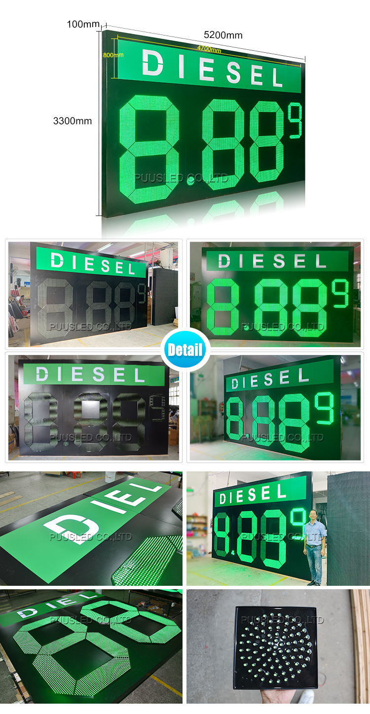 High Quality Super Large Digital Led Gas Price Sign Led Display ...