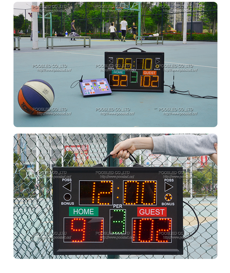 RF Remote Control Portable Aluminum Frame Basketball Scoreboard - Buy ...