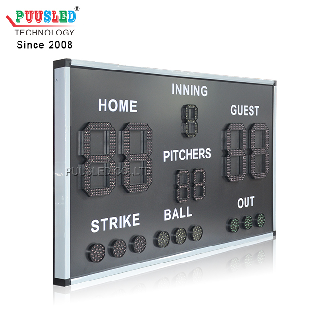 Outdoor play sports goal scoreboard led scoreboard led baseball ...