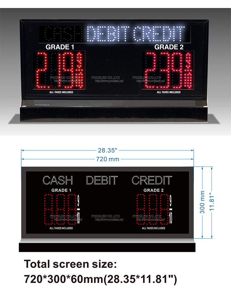 Factory Manufacture 5.0'' Led Pump Topper Gas Changer LED Gas Price ...