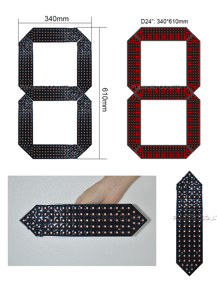 Popular 24 Inch Large Size 7 Segment Led Digit Number Module Display ...