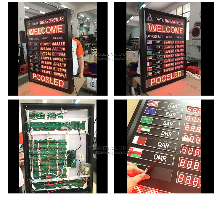 Multiple Function Led Exchange Rate Board With Led Scrolling Sign - Buy ...